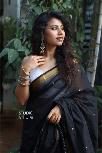 Shop now our Kamakshi - Kanchi Cotton (Black) exclusively at Studio – Studio Virupa